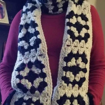 The Granny Square Pocket Scarf Crochet Pattern and Video Tutorial - Etsy