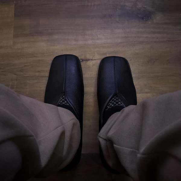 Handmade] Men Leather Chinese Slippers Slip on Shoes Babouche Maire ...