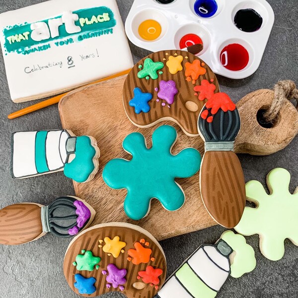 Paint Art Set Cookie Cutters - Set of 4 Cutters, Paint Palette Cookie ...