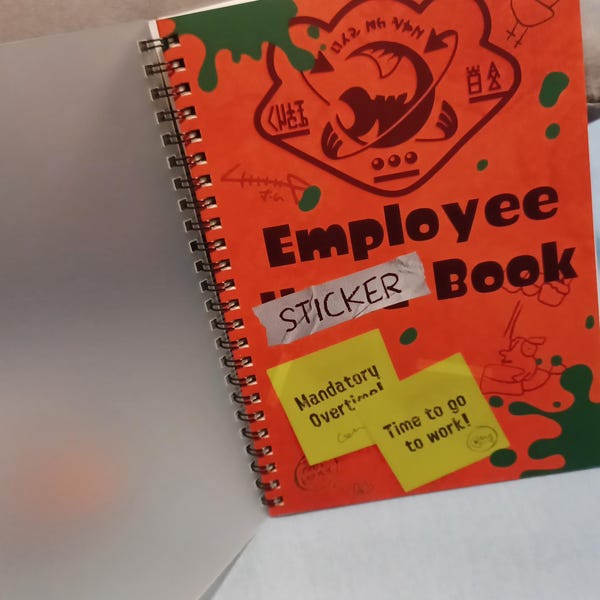 Splatoon Grizzco Salmon Run Employee Reusable Sticker Book - Etsy
