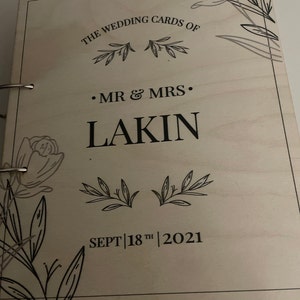 Floral Wedding Card Book Wedding Card Keepsake Personalised Wedding ...