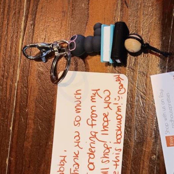 Bookworm Keychain, Bag Bling, Gifts for Her, Gift, Keychain, Worm ...