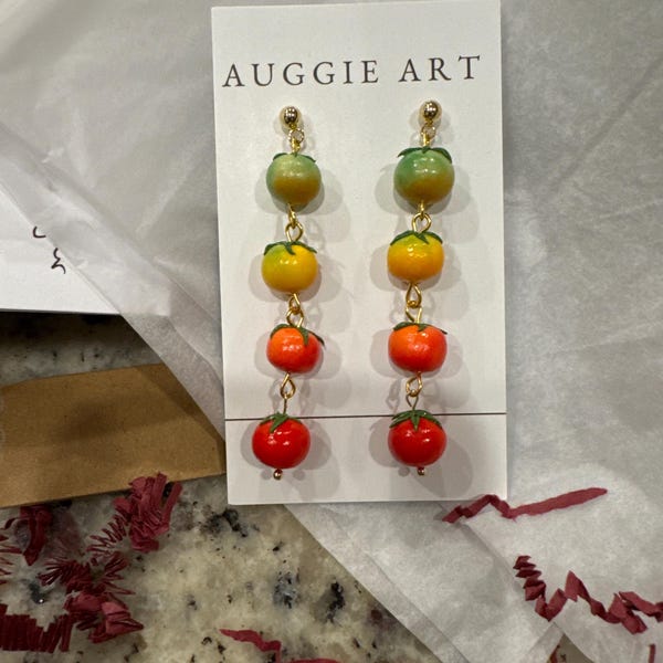 Tomato Earrings Miniature Food Jewelry Gardener Gifts tomato Girl ...