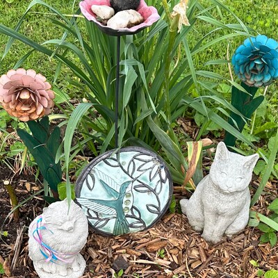 Large Concrete Cat Garden Statue Pet Memorial Sculpture 15.5 Tall ...