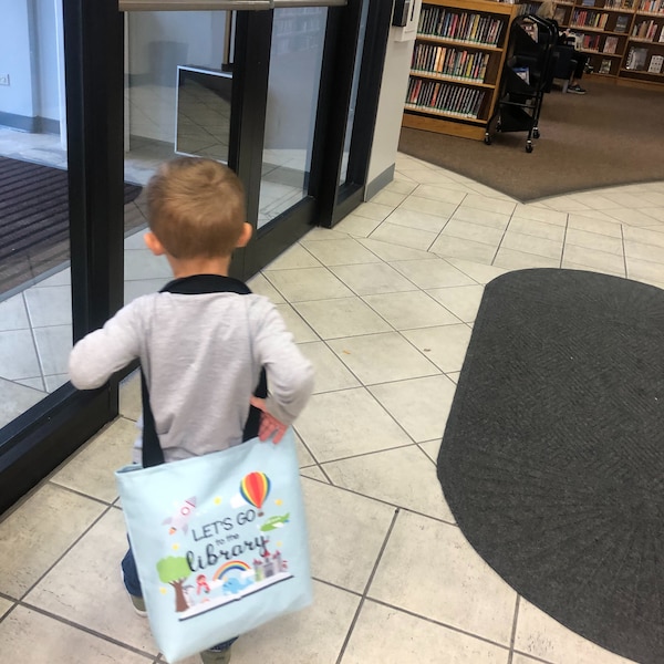 Personalized Library Tote Bag - Custom Made Library Book Bag - Three ...