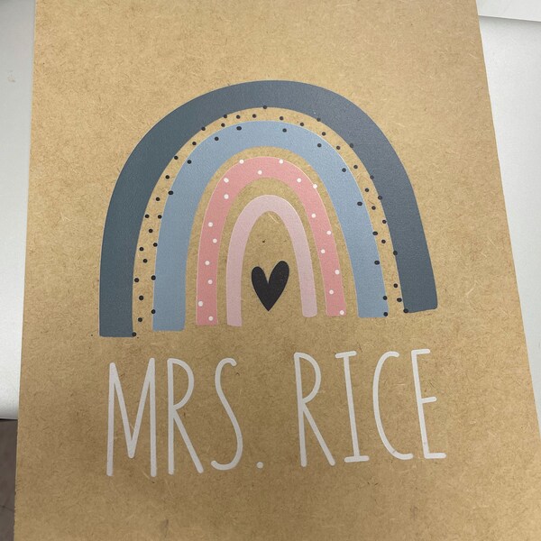 Your Personalized Custom Teacher Name Clipboard Boho Rainbow Teach ...