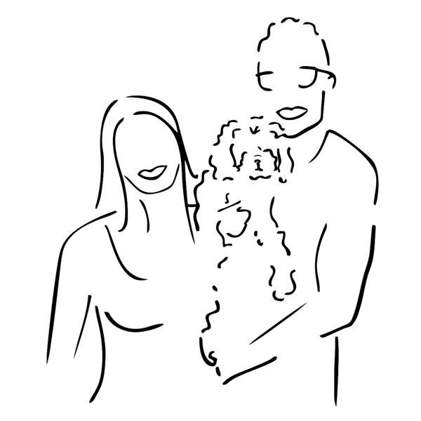 Doodle Dog Line Art - Labradoodle - Goldendoodle - Dog Print Sketch ...