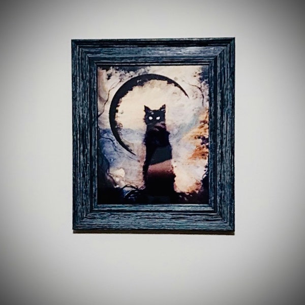 Fearless Familiar - Dark Cat Wall Art Print - Witchy & Skinny Black ...