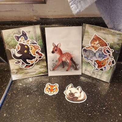 Cute Warrior Cats Sticker Set Bluestar, Fireheart, Graystripe, Ravenpaw ...