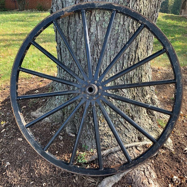 Authentic Amish Country Wagon Wheel - Rustic Garden Décor, Primitive ...