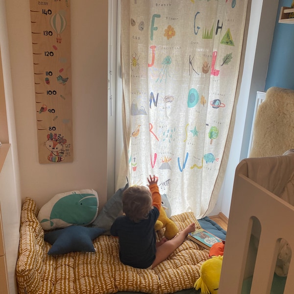 Vara de medir de madera para niños, personalizada con nombre y motivo ...
