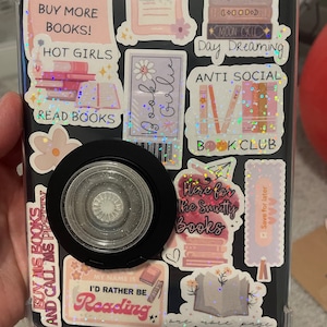 Pink Bookish Holographic Sticker Bundle Bookish Kindle Stickers Book ...