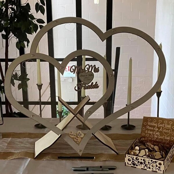Transparent WEDDING GUEST BOOK, Transparent Heart, Wedding Guest Book ...