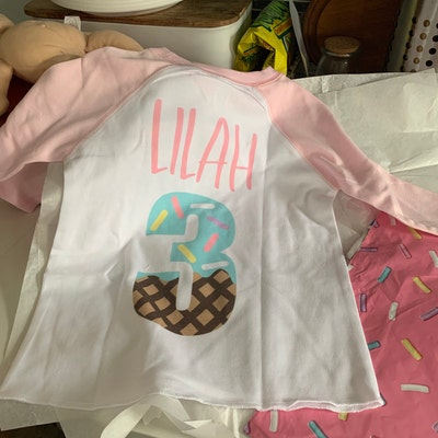 Three Scoops of Fun Ice Cream 3rd Birthday Shirt, 3rd Birthday Party, Ice Cream Shirt, Girls ...