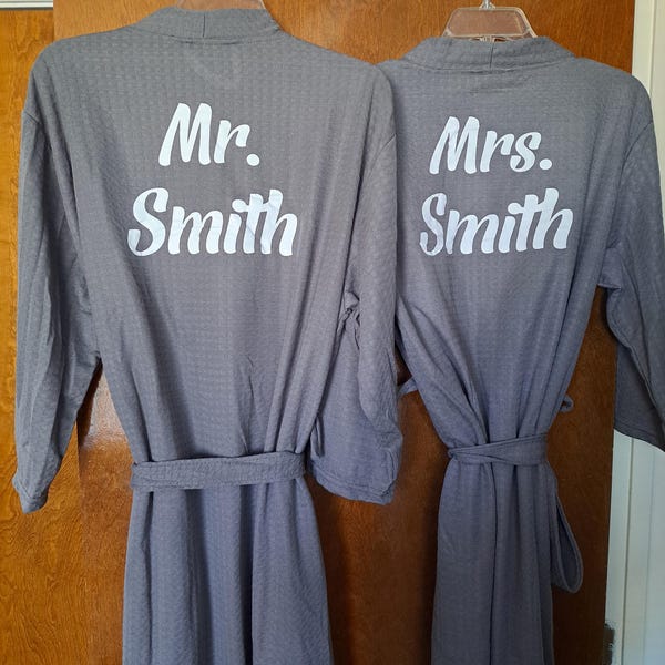 Custom Mr and Mrs Waffled Robes, Matching Robes for Couple,groom and ...
