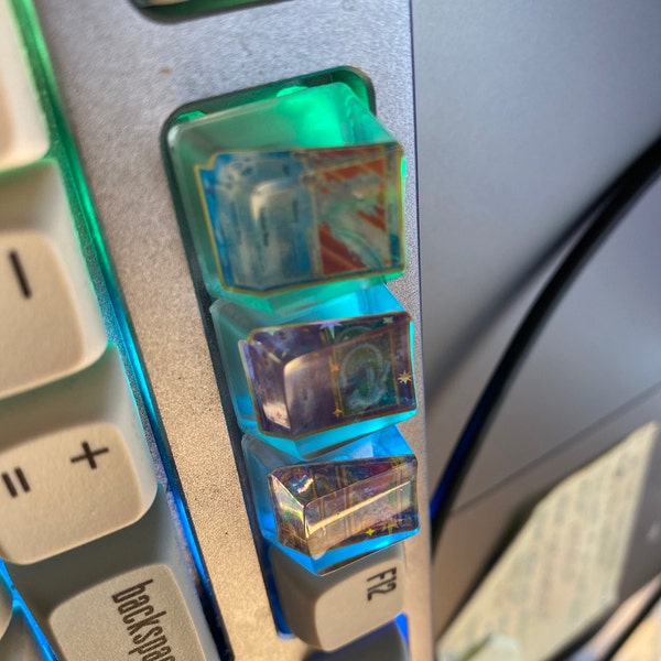Miniature Holo Pokemon Card Keycaps - Jungle Set - Etsy