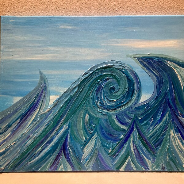 3D Flower Vase | Wood Panel | Floral Texture Art | Original Acrylic ...