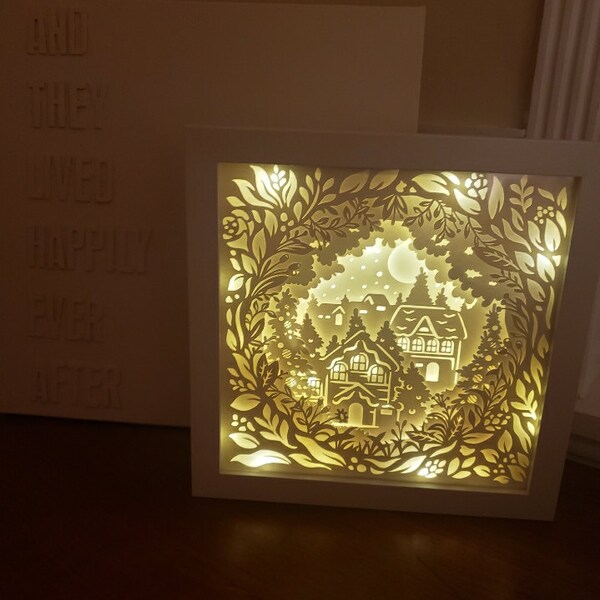 Little Red in the Forest, 3D Shadow Box, Winter Scene Decor, Layered ...