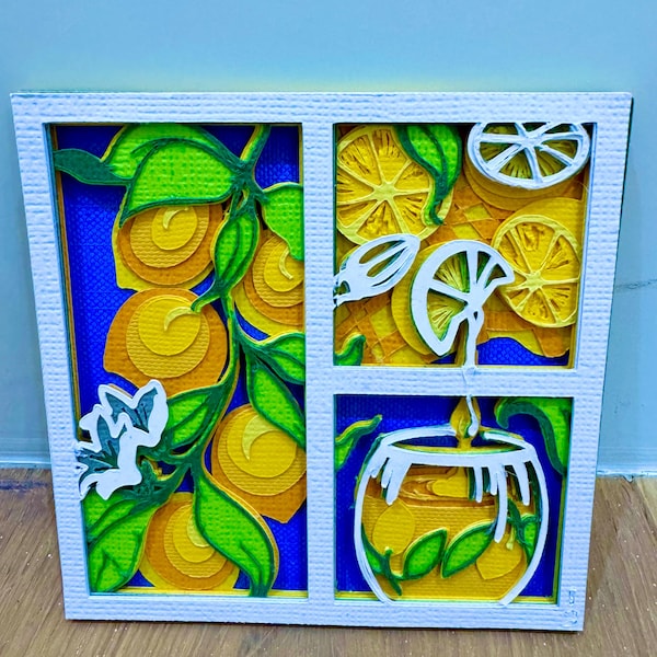 3D Layered Lemons SVG PDF EPS, Lemonade Shadow Box, Summer 3D Svg ...