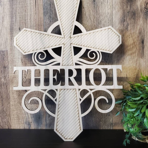 Split Letter Cross Monogram - Digital Laser Cut File - SVG - Glowforge ...