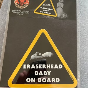 ERASERHEAD Baby on Board Sticker 4 Vinyl Decal, Laminated for All ...