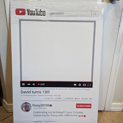 Youtube Selfie Frame, Social Media Photo Booth Prop, Editable ...