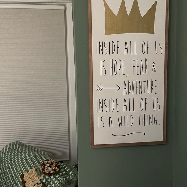 Wall Decor Ideas / Happy Quotes / Where the Wild Things Are Quote Wood ...