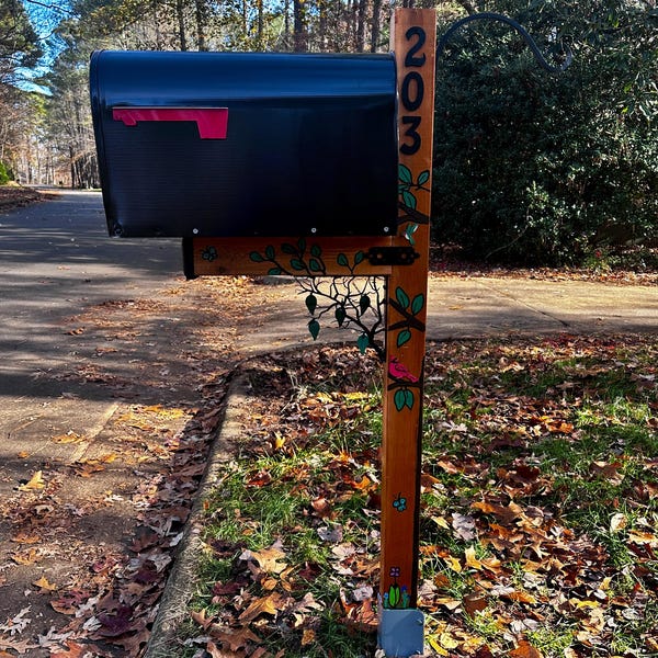 Custom Victorian Cedar Mailbox Post - Etsy