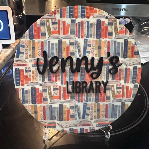 Library Sign, Bookshelf Sign, Book Sign, Gift for Book Lover, Bookish ...