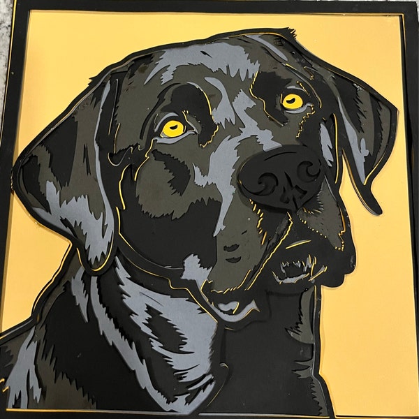 Labrador Retriever Shadow Box, SVG Layered Design for Cricut Silhouette ...