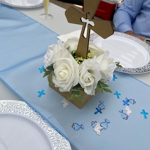 Pack of 10 Baptism Centerpieces With LED Lights Christening - Etsy