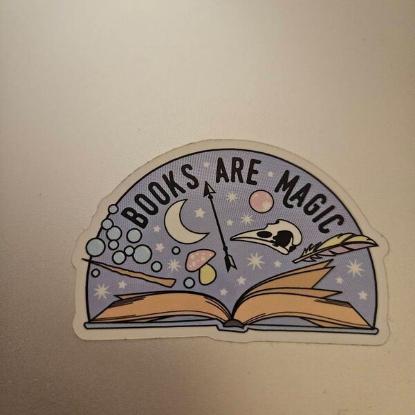 Books Are Magic Coated Vinyl Sticker - Book Gifts - Etsy