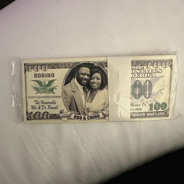 Personalized Custom Play Money Dollars - 15 of Each 1, 5, 10, 20 ...