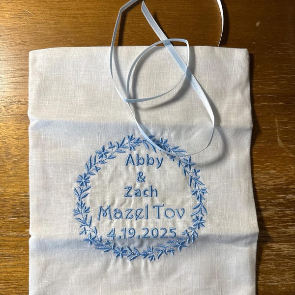 Tefillin and Talit Bag Set,tallis Bag,linen,personalized Silver ...
