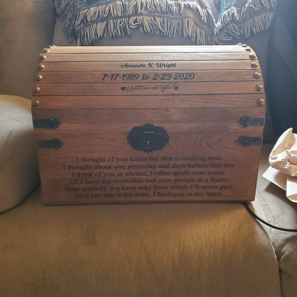 In Memory Box - Personalized Wooden Keepsake Box - Memorial Box - in ...