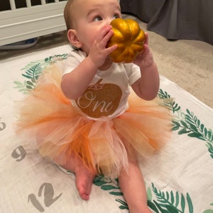 Pink and Gold Pumpkin First Birthday Outfit October 1st Birthday Outfit ...