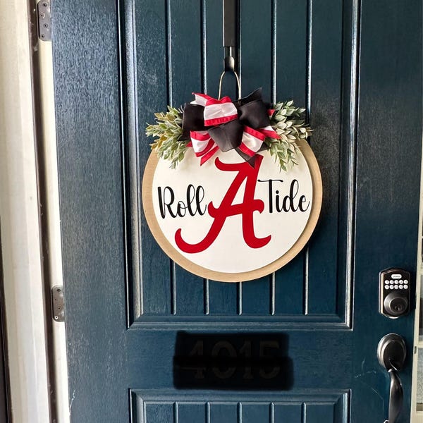 Alabama Crimson Tide Door Hanger | Alabama Roll Tide | Alabama Door ...