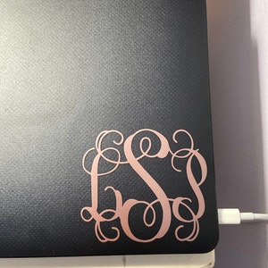3 Inch Laptop Monogram Decal Vinyl Monogram Decal Monogram | Etsy