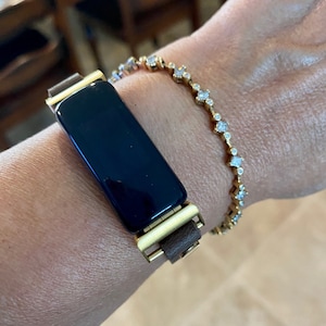 Women Fitbit Inspire 2 Band Gold Leather Fitbit Inspire 2 Bracelet Boho ...