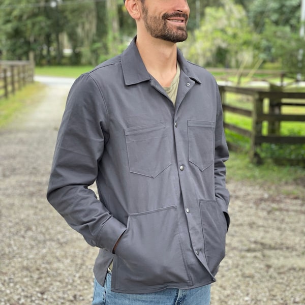 Men's Overshirt Jacket Sewing Pattern: Workwear Style (2XS-4XL) (PDF ...