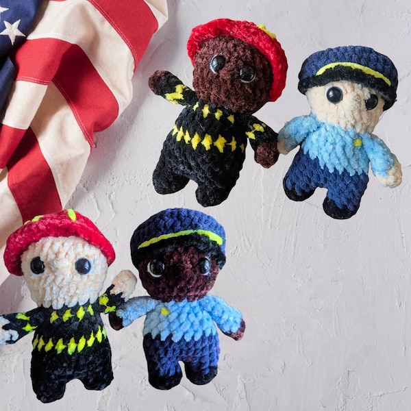 Crochet People, Amigurumi Policeman, Amigurumi Fireman, Amigurumi ...
