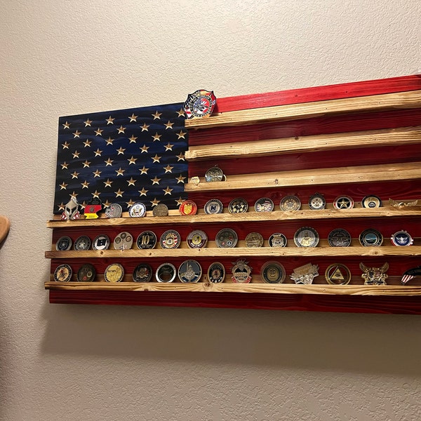 Rustic American Challenge Coin Flag - Etsy