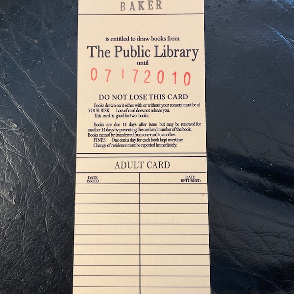 Old Fashioned Vintage Public Library Card Bookmark - Etsy
