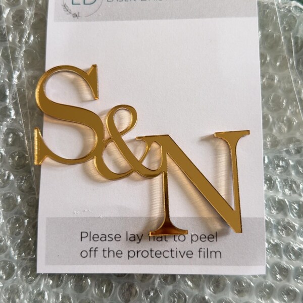 Acrylic Initials Cake Topper or Charm. Various Fonts, Colours & Sizes ...