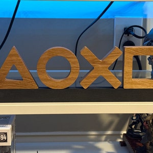 Wooden Playstation Stand With Cutout Effect Ps Logo Sign Ps5 Ps4 Gaming ...