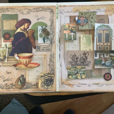 Vintage Frame Papers, Shabby Journal Paper, Layered Pages, Junk Journal ...