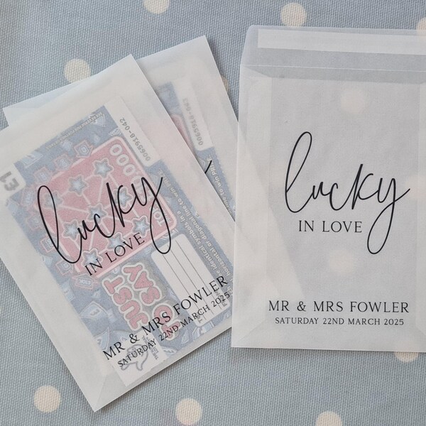 Scratch Card Holder Wedding Favour Packets Lucky in Love - 100% ...