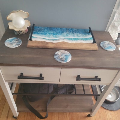 Walnut W/ Turquoise Epoxy River Flight Set Bourbon Flight - Etsy