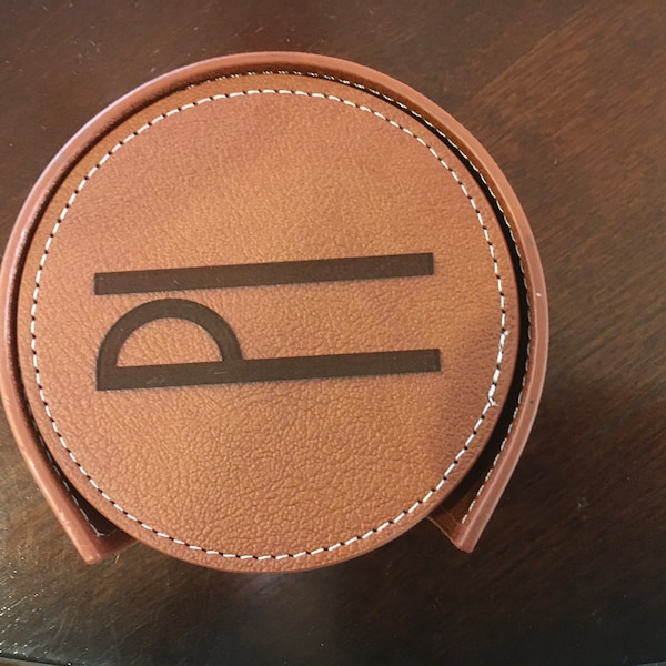 Custom Leather Coasters With Holder, Corporate Gifts With Logo, Bulk ...
