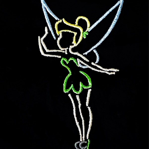 Tinker Bell Sketch Digital Embroidery Machine Design File 4x4 5x7 6x10 ...